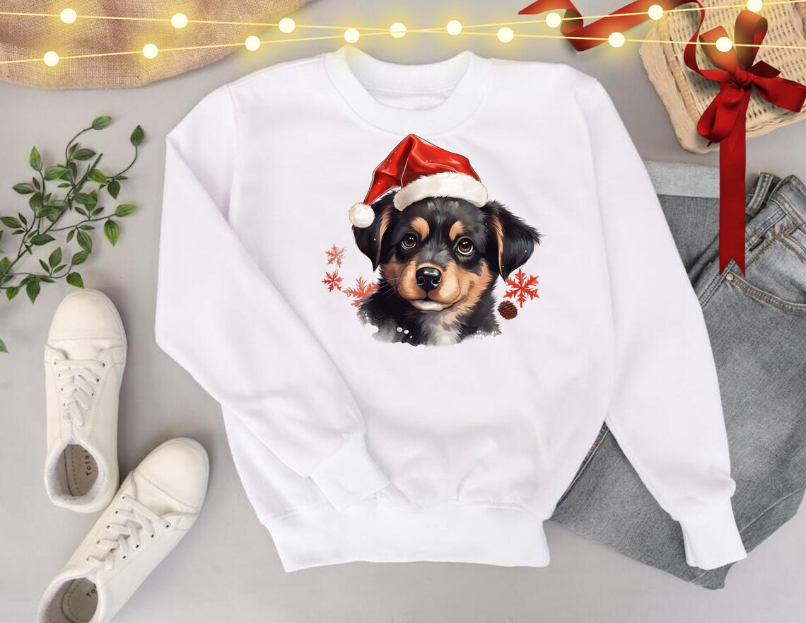 16 Christmas Dog Clipart Watercolor Santa Clipart Dog - Etsy