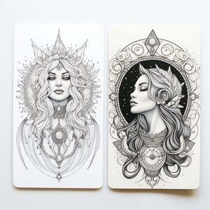 100 Tarot Oracle Coloring Pages, Tarot for Adults, Tarot for Beginners ...