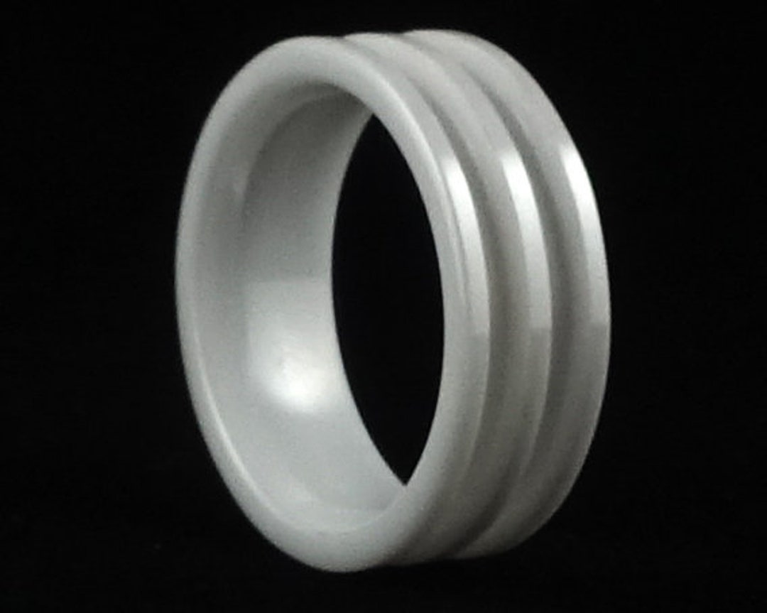 8mm White Ceramic Double Channel Ring Core - Etsy