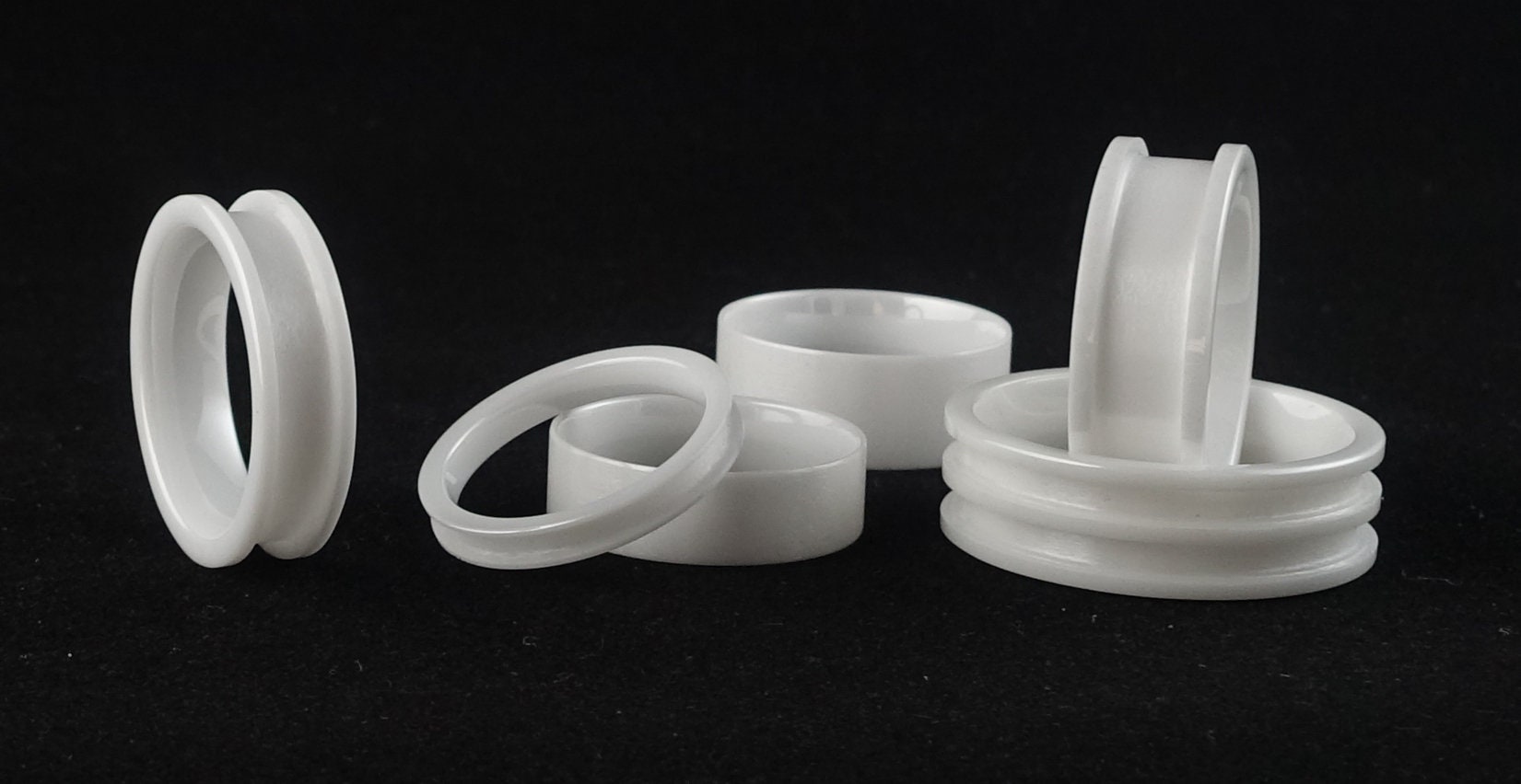 8mm White Ceramic Double Channel Ring Core - Etsy