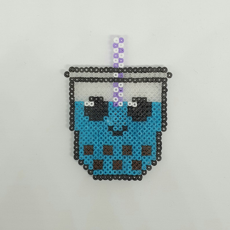 Mini Hama Beads Cute Bubble Tea Magnet | Etsy