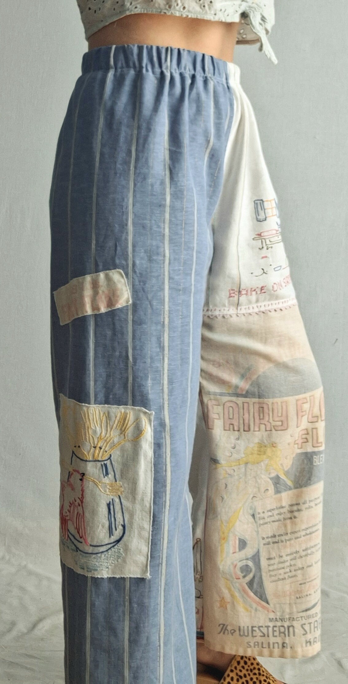 Upcycled Lounge Pants One of a Kind FLOUR SACK From Usa, Repurpose ...