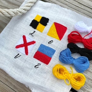 Nautical Embroidery,hand Embroidery Kit,sailing Flag Embroidery,diy ...