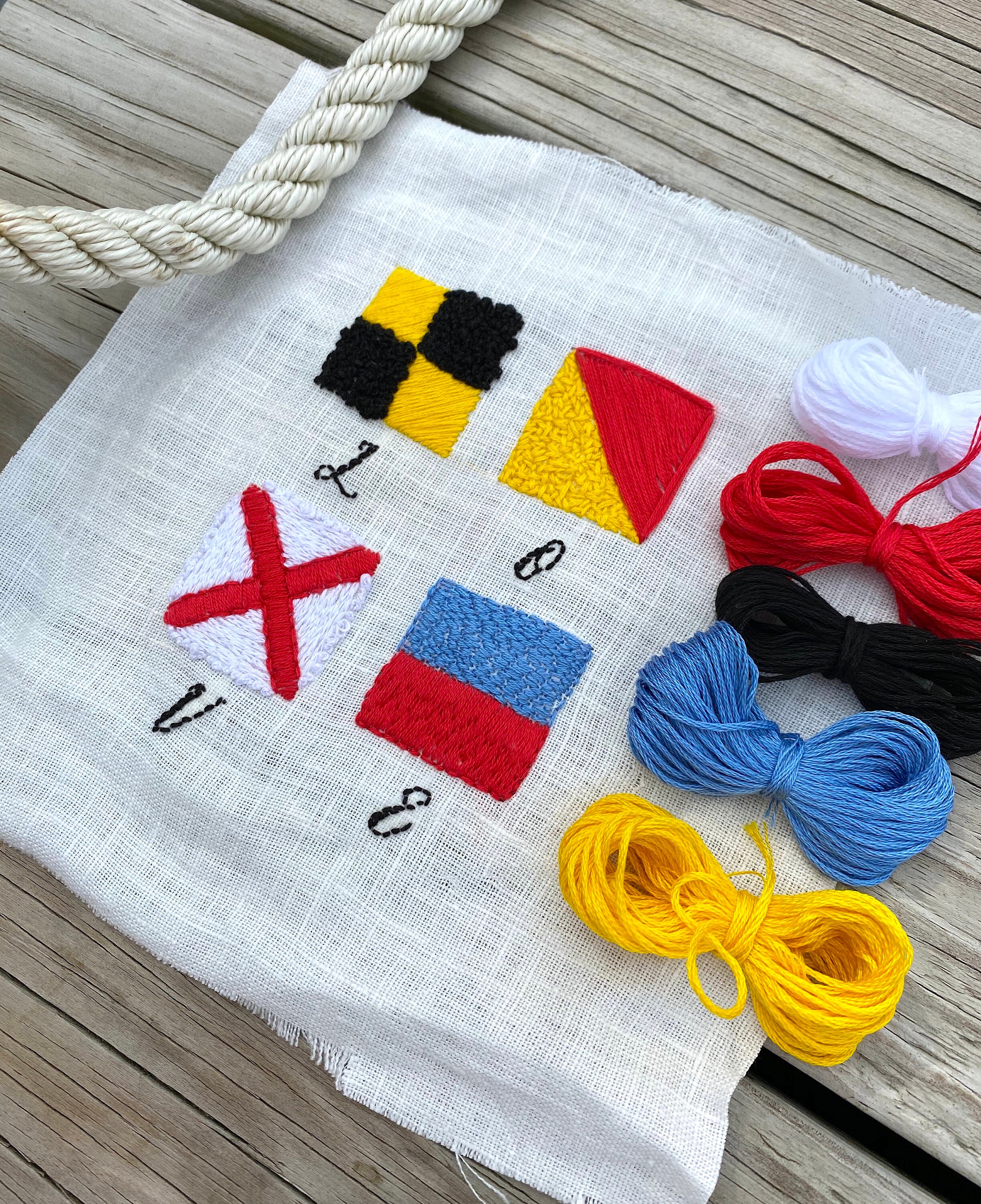 Nautical Embroidery,hand Embroidery Kit,sailing Flag Embroidery,diy ...