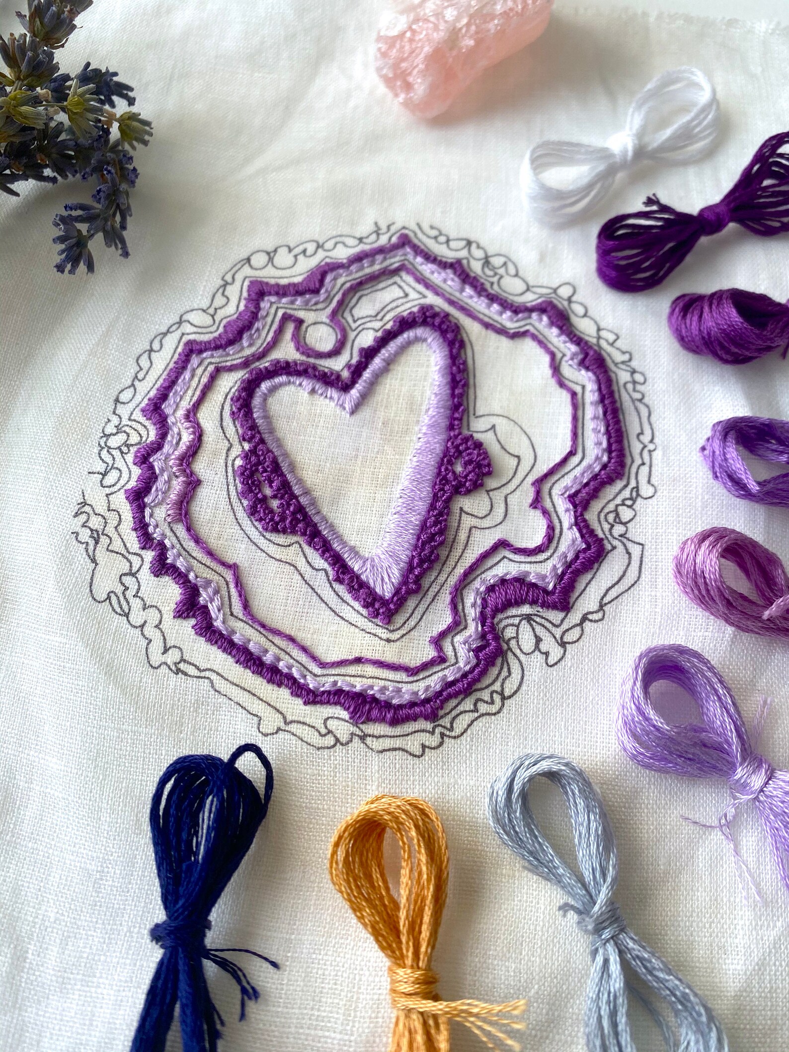 Trendy Embroidery Kit DIY Embroidery Kit Geode Sewing Kit | Etsy