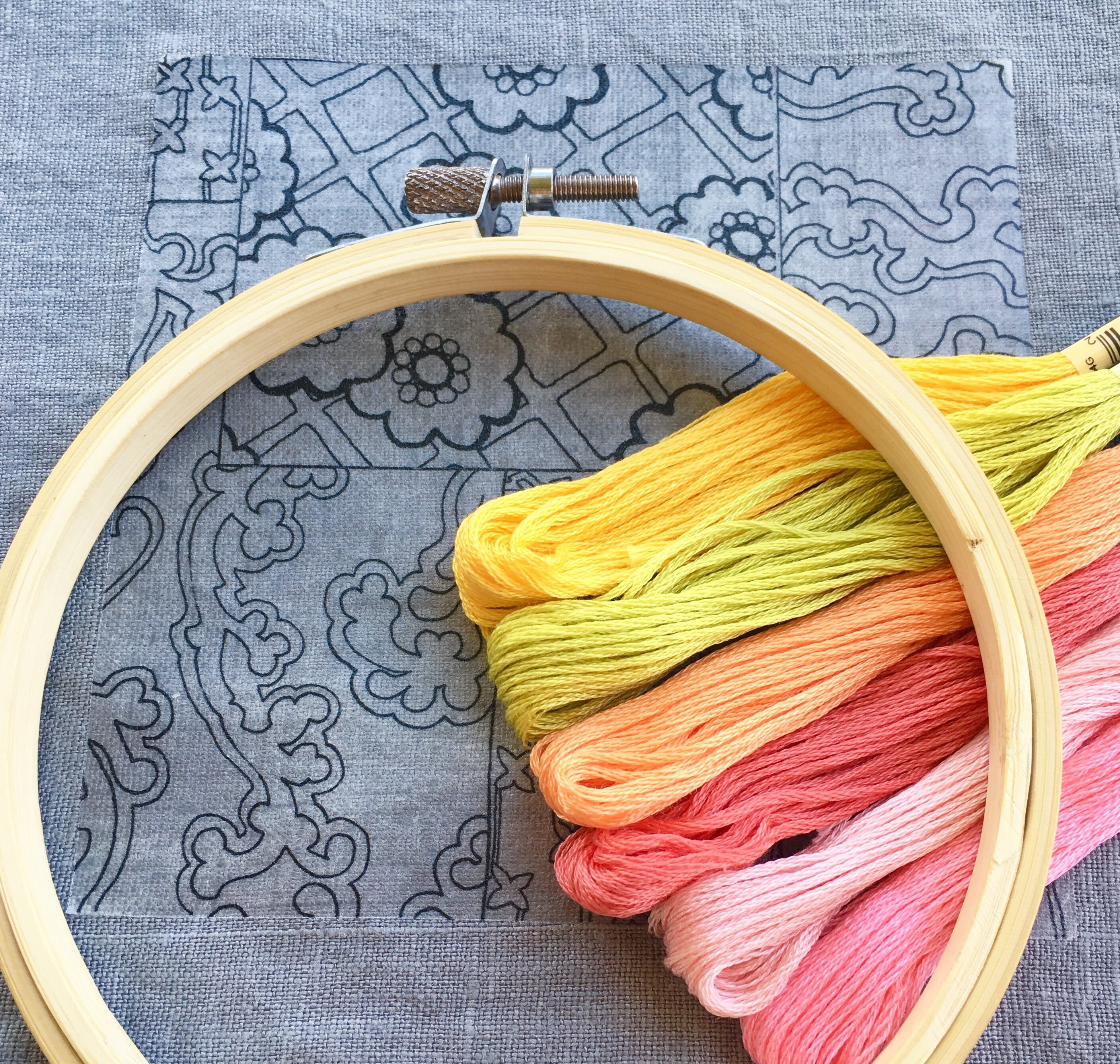 Modern Floral Embroidery,hand Embroidery Kit,art Embroidery DIY,DIY ...