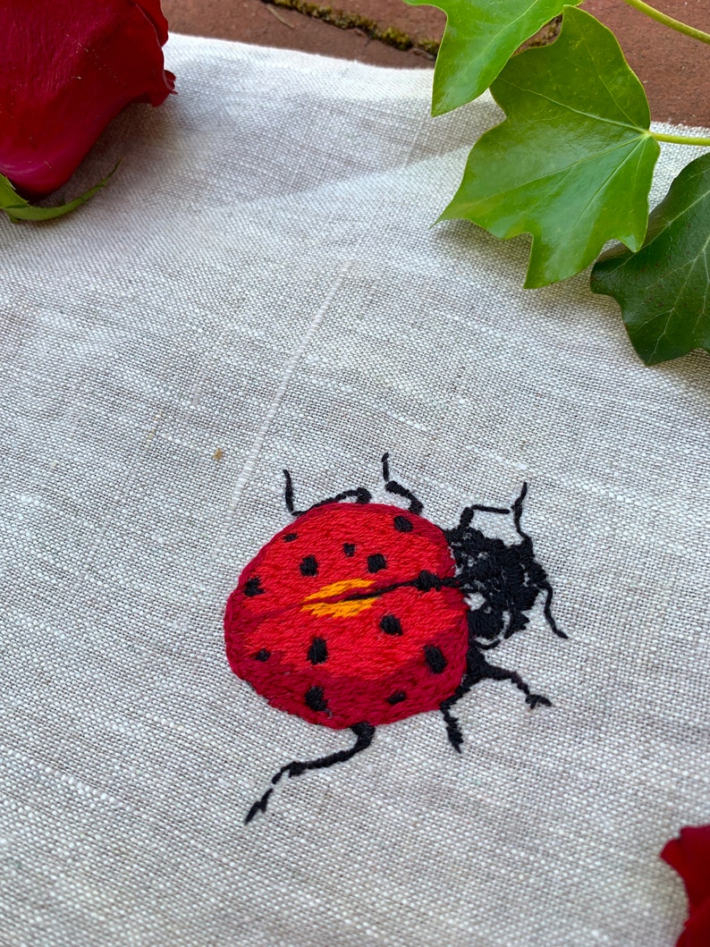 Ladybug Embroidery, Garden Embroidery Kit, Garden Art Embroidery ...