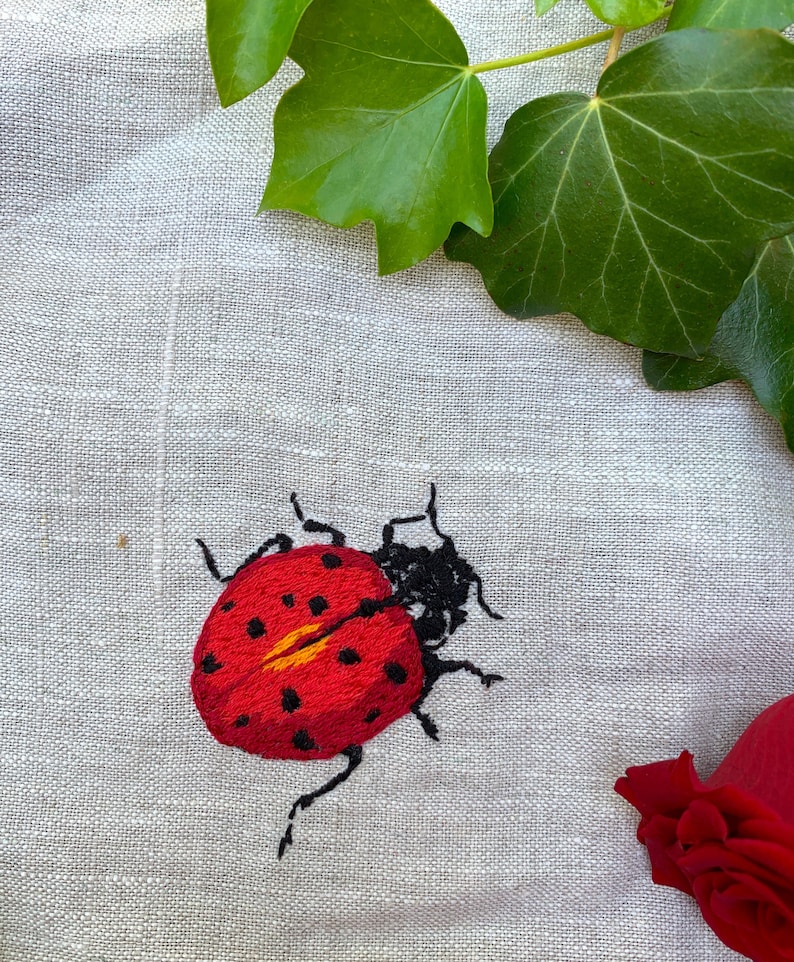 Ladybug Embroidery, Garden Embroidery Kit, Garden Art Embroidery ...