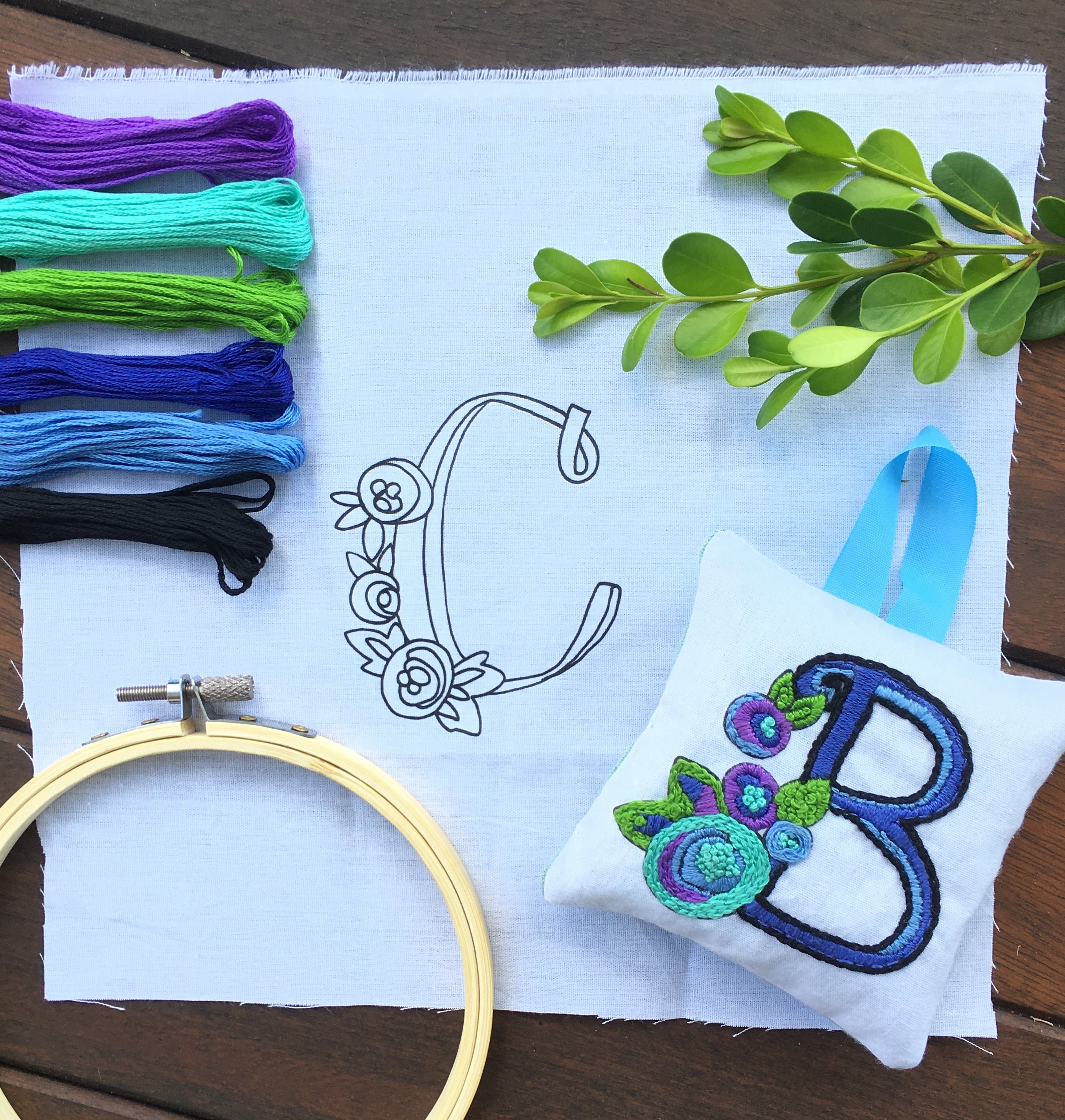 Embroidery Kit Monogram DIY Embroidery Kit Monogram - Etsy