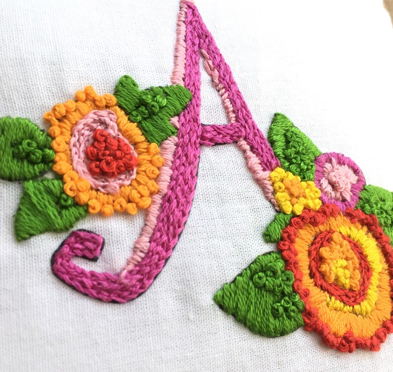 Embroidery Kit Monogram, DIY Sachet Embroidery Kit, Monogram Embroidery ...