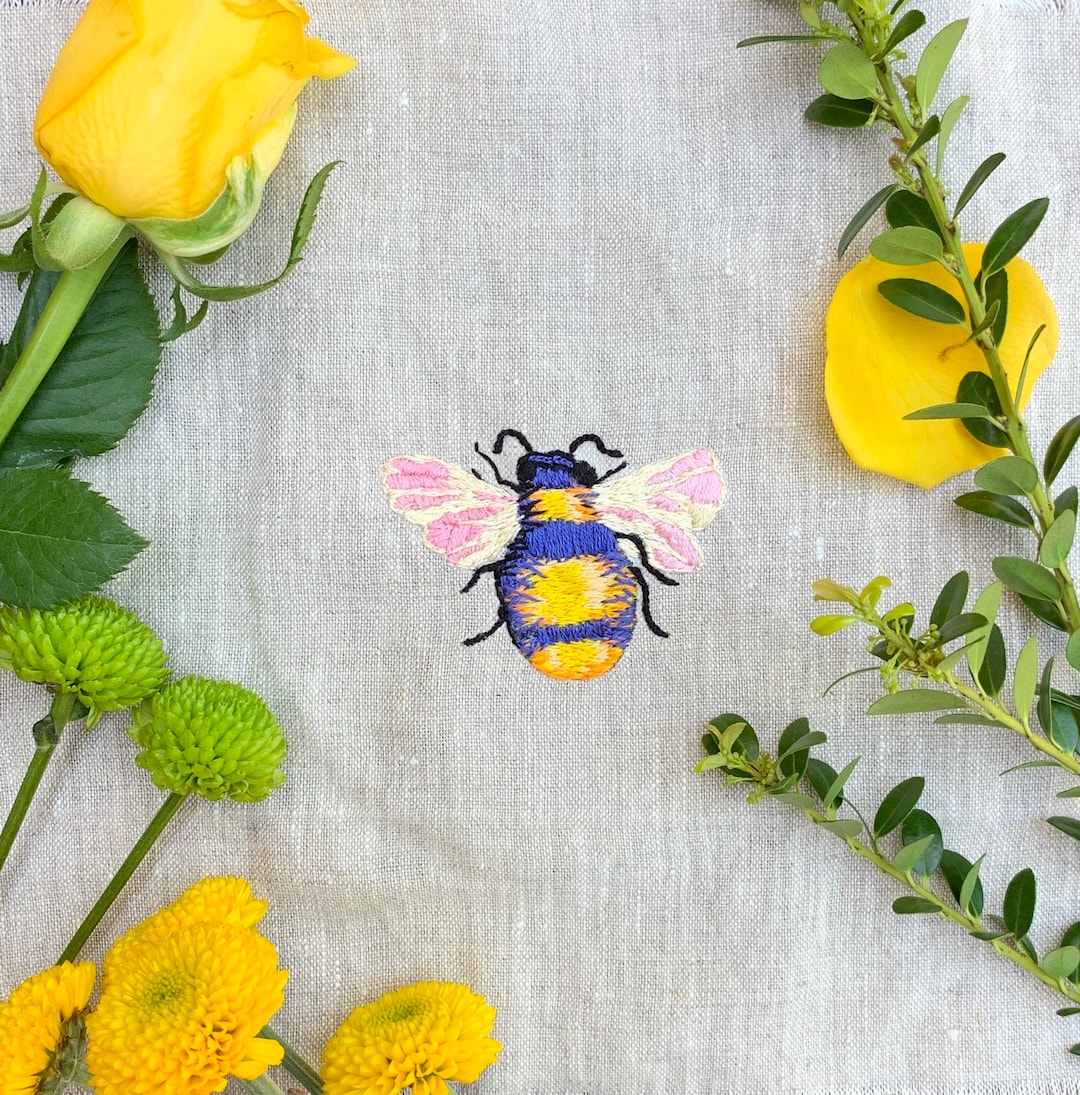 Bumble Bee Embroidery, Garden Embroidery Kit, Garden Art Embroidery ...
