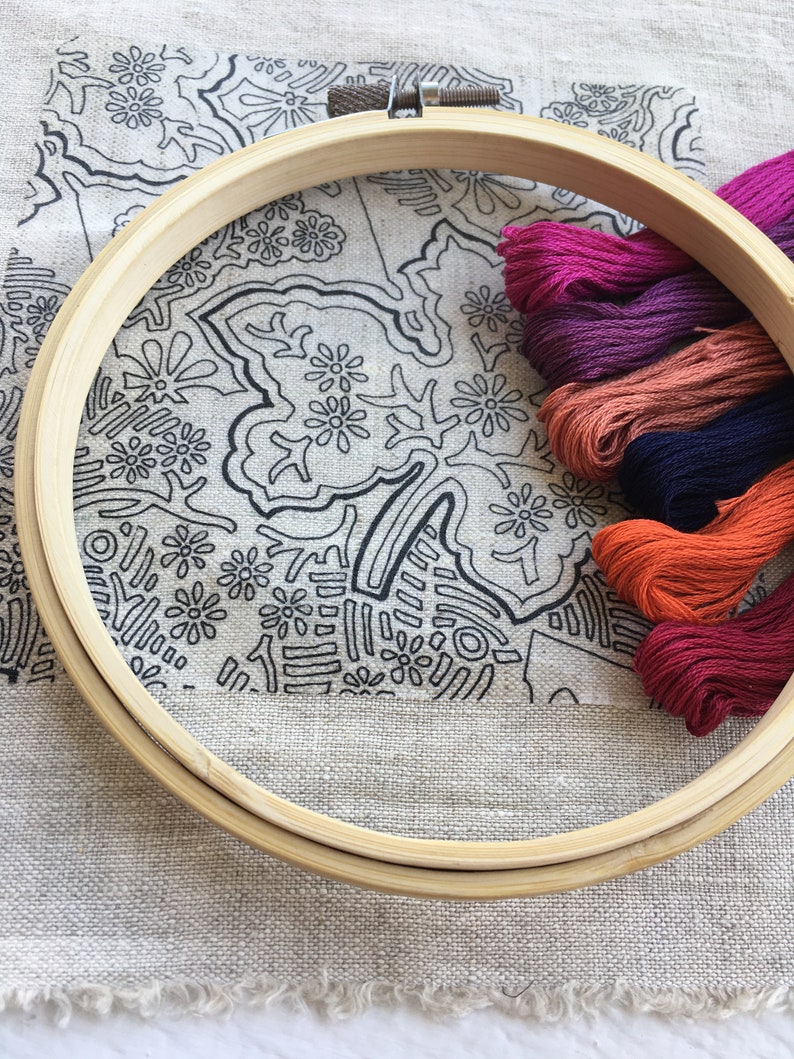 Hand Embroidery Kit,embroidery Kit,modern Floral Embroidery,floral ...