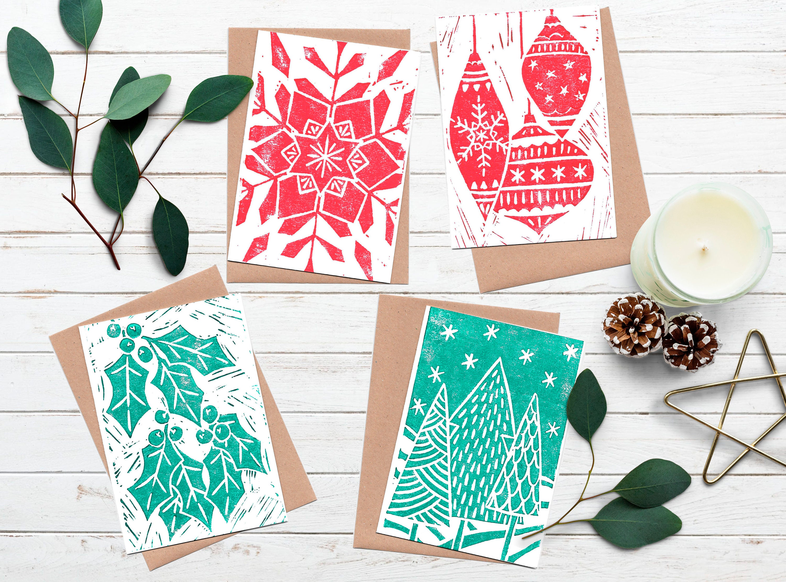 Christmas Card Pack 8 A6 Cards - Etsy