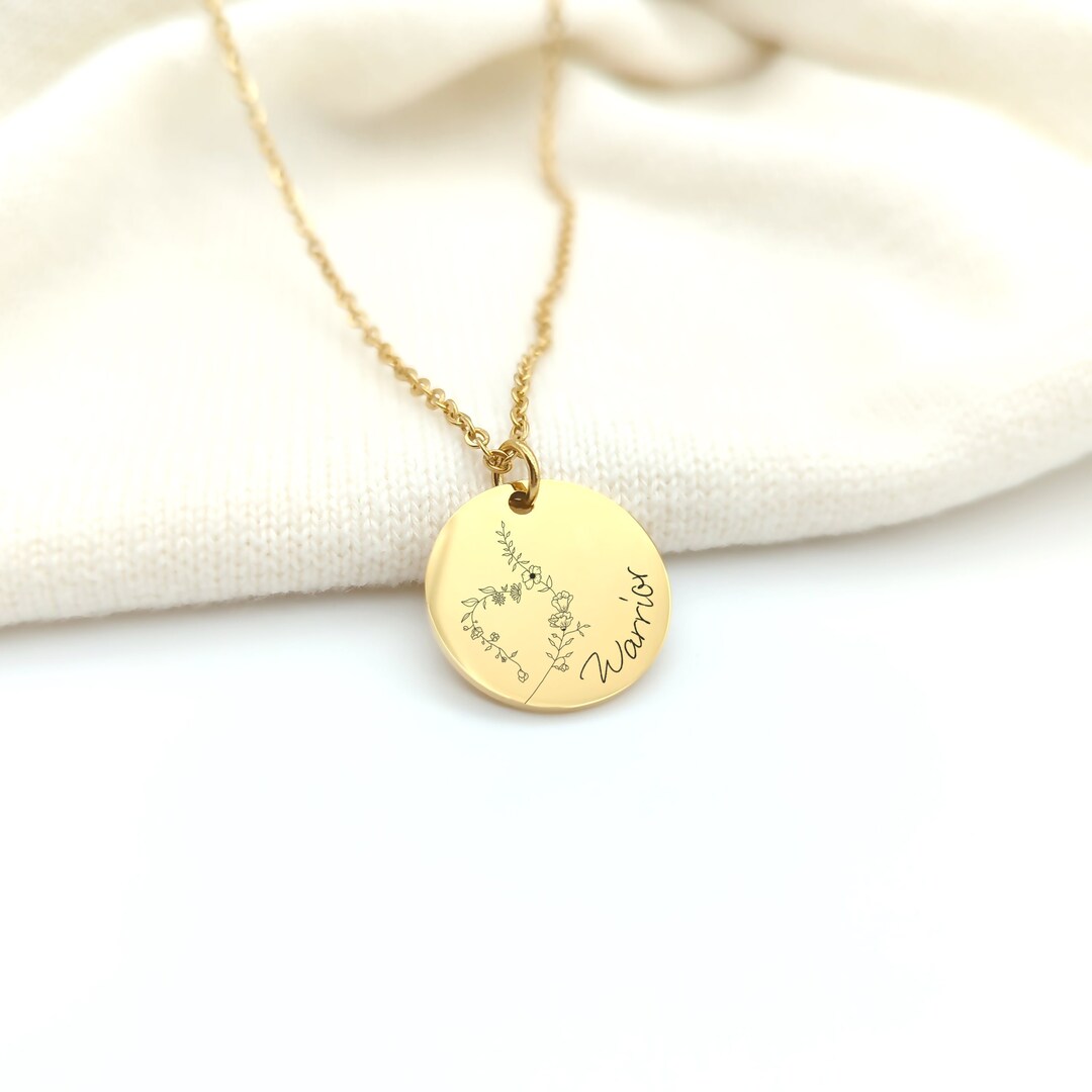 Personalized NEDA Symbol Necklace Engravable Medallion 20mm, Eating ...