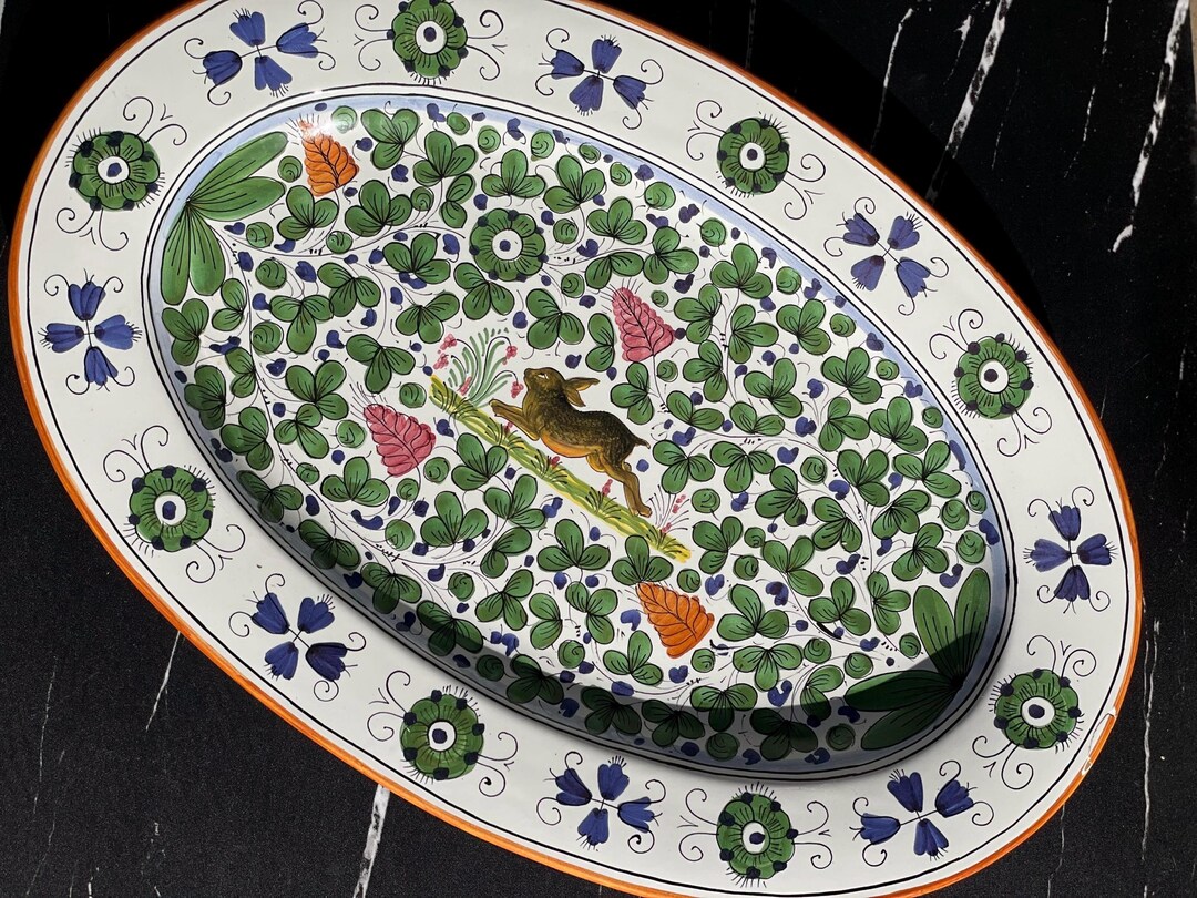Vintage Grazia Deruta Handmade in Italy Painted Ceramic Oval Platter ...