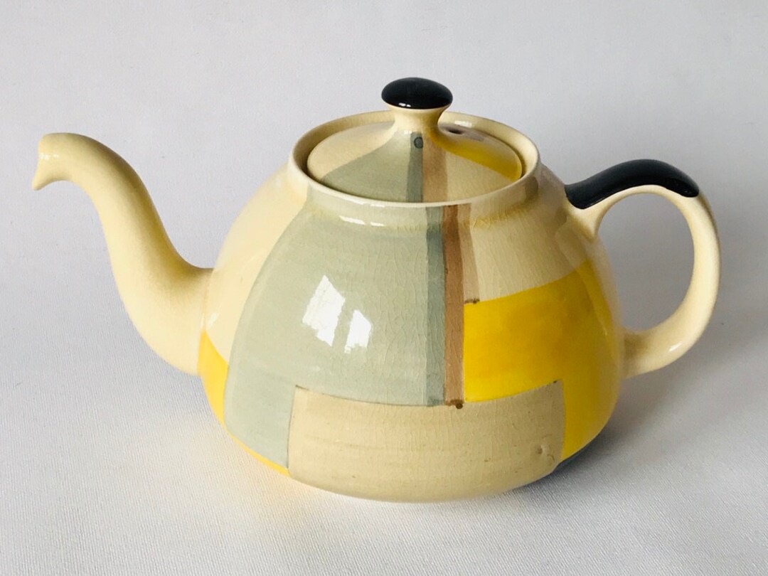 Rare Susie Cooper 1930s Geometric Colour Block E110 Design Teapot With ...