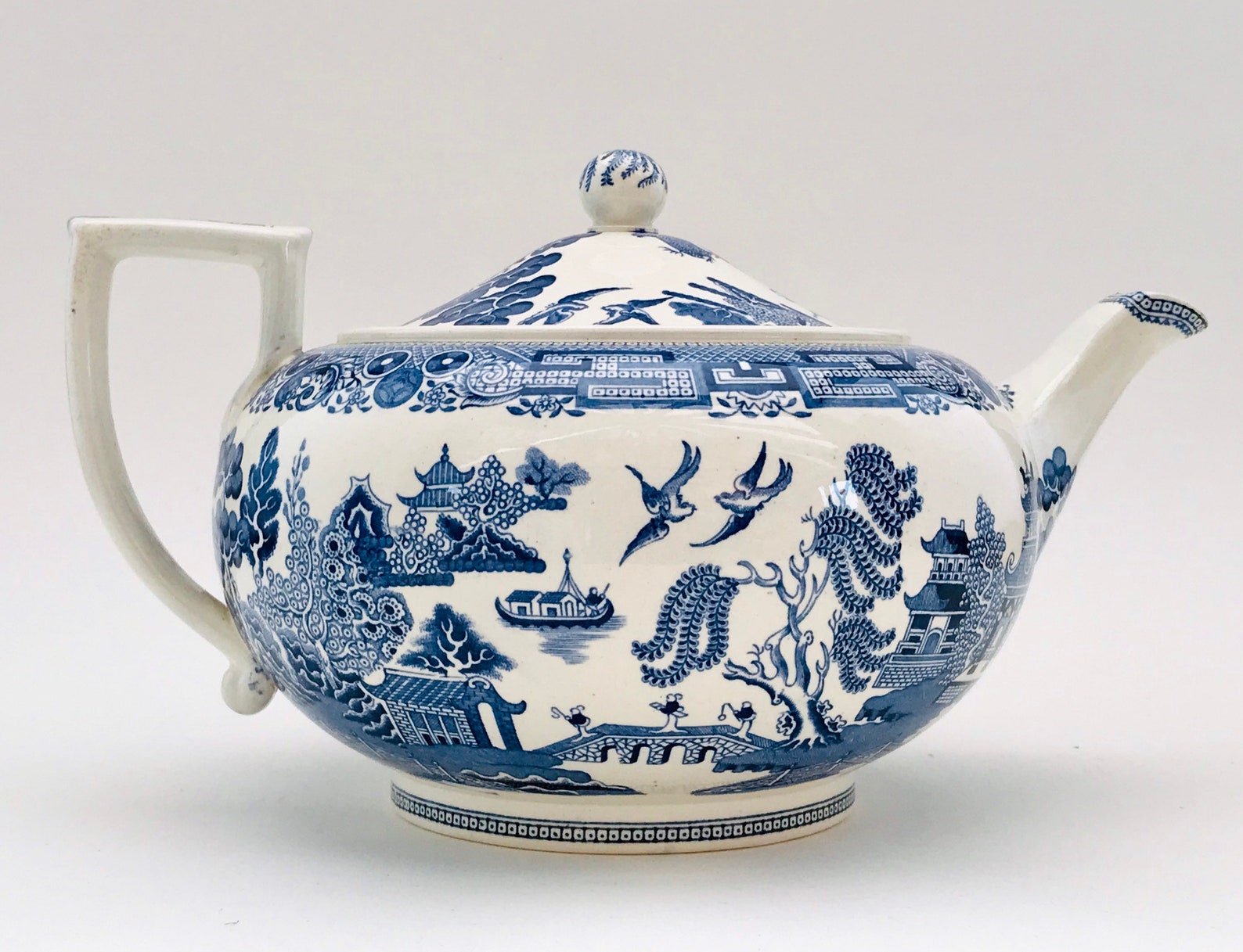 Antique Wedgwood Willow Pattern Tea Pot C.1910 - Etsy UK