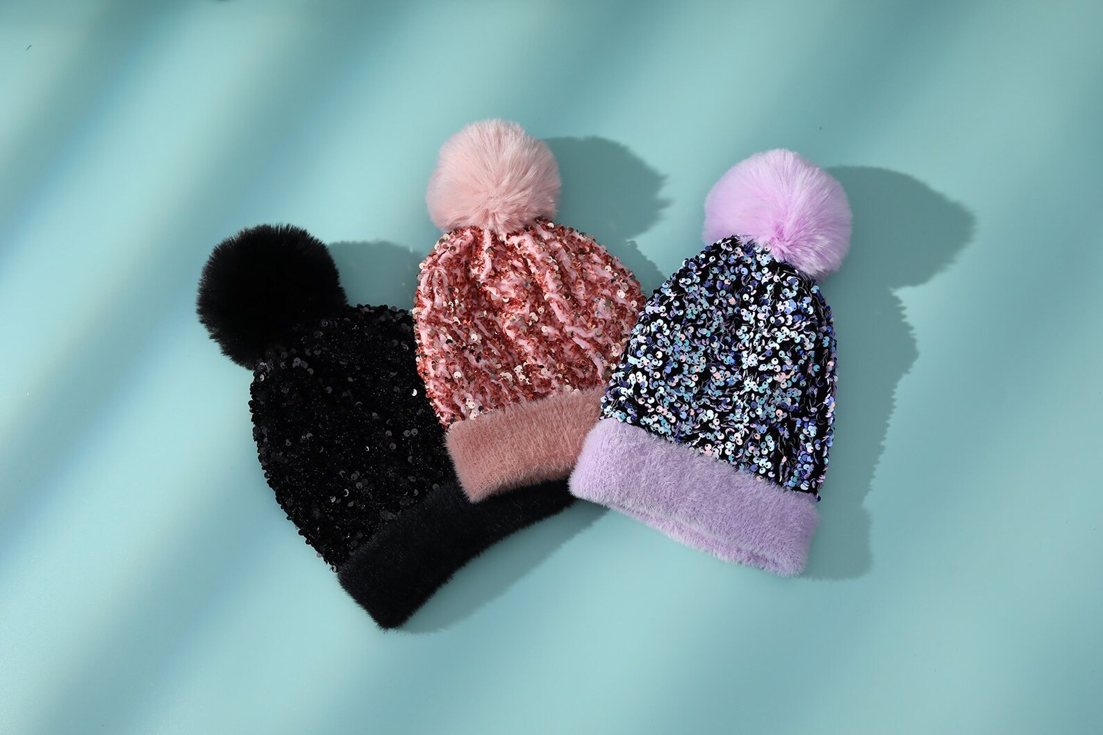 Natalie Mills Gemma Snow Beanie in Lilac. Bling Beanie. Sequin Beanie ...