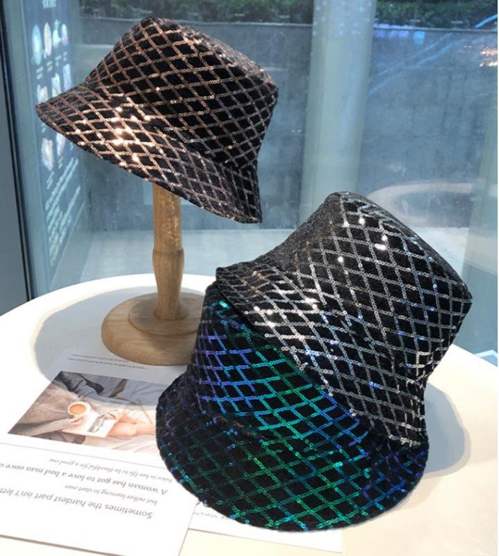 Natalie Mills Jerrica Sequin Designer Style Bucket Hat in Green ...