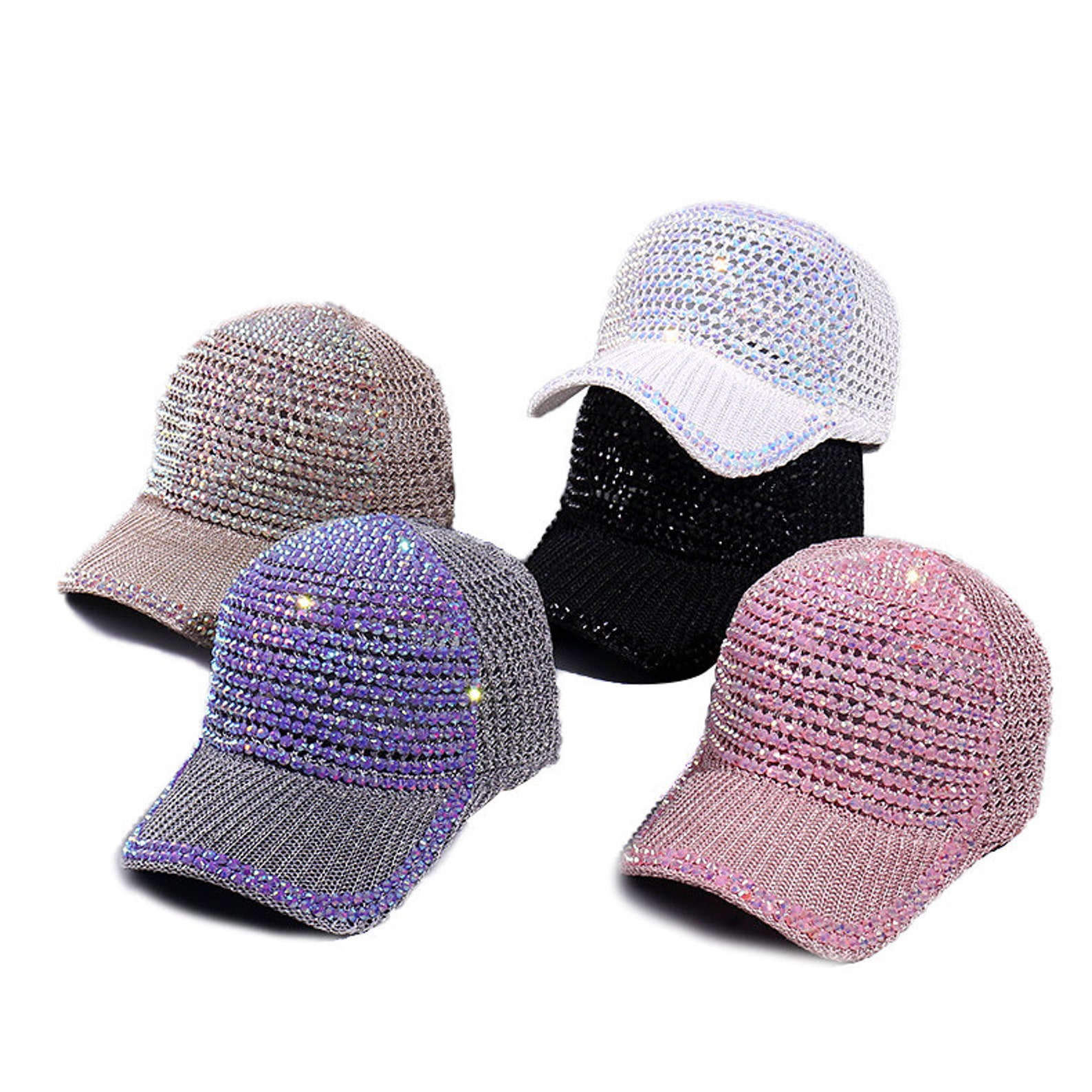Natalie Mills Crystal Rhinestone Hat. Baseball Hat Style. Crystal Hats ...