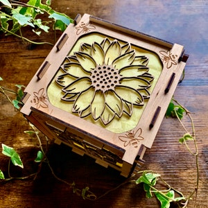 Sunflower Light Box, Sunflowers Night Light, Nature Inspired Home Decor ...