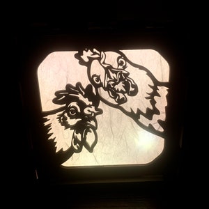Chicken Light Box, Rooster Light Box, Chicken, Farm Night Light ...
