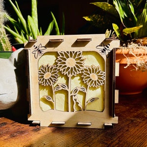 Sunflower Light Box, Sunflowers Night Light, Nature Inspired Home Decor ...