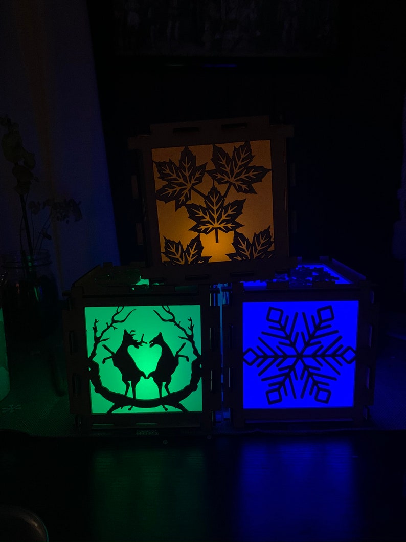 Snow Flake Light Box Snow Flake Winter Christmas Light | Etsy