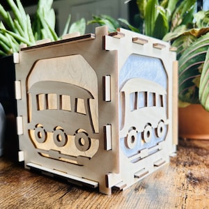 Train Light Box, Rustic Train Night Light, Industrial Decor, Rustic ...