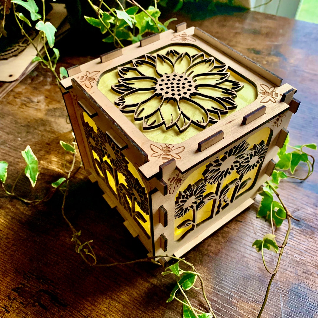 Sunflower Light Box, Sunflowers Night Light, Nature Inspired Home Decor ...