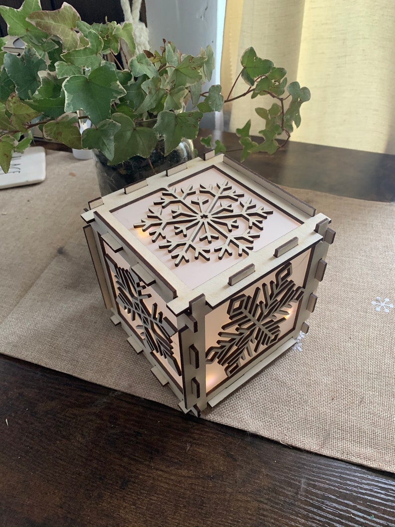 Snow Flake Light Box Snow Flake Winter Christmas Light | Etsy