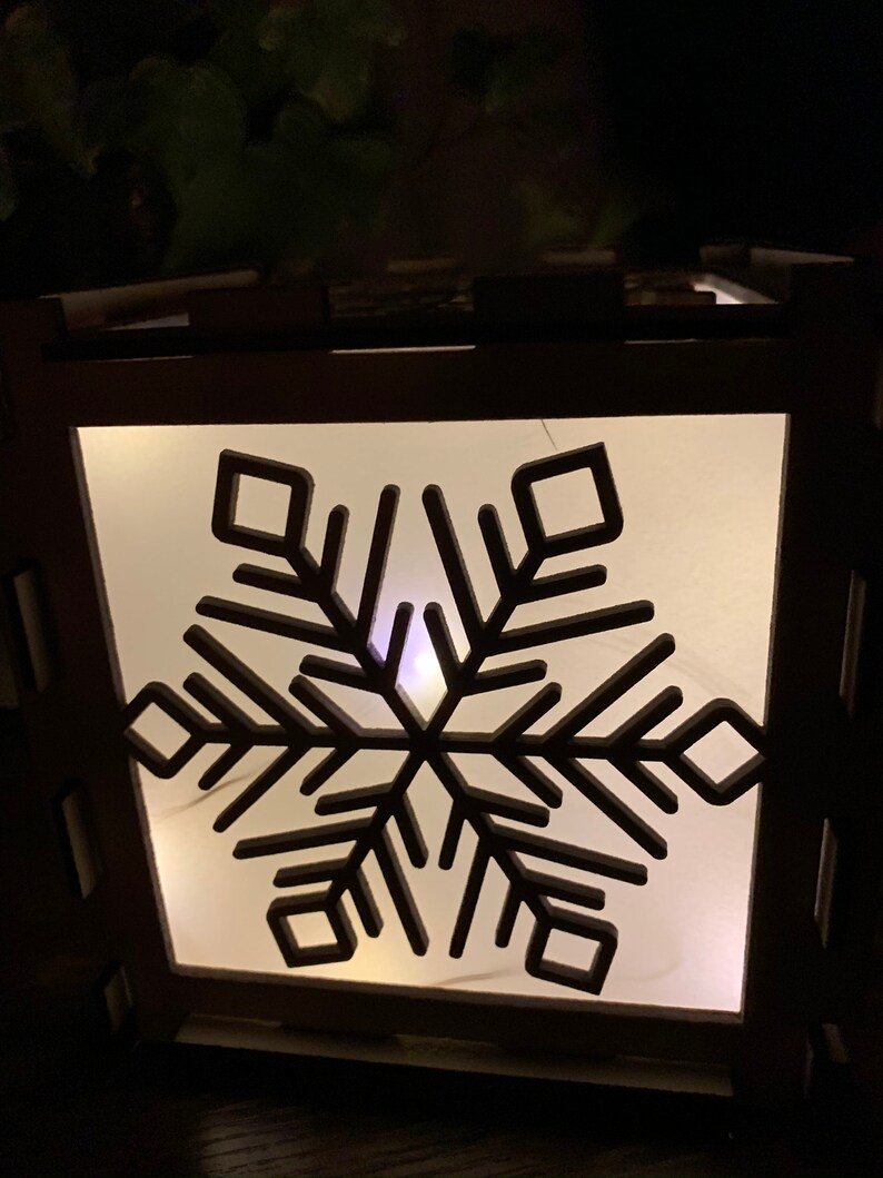 Snow Flake Light Box Snow Flake Winter Christmas Light | Etsy