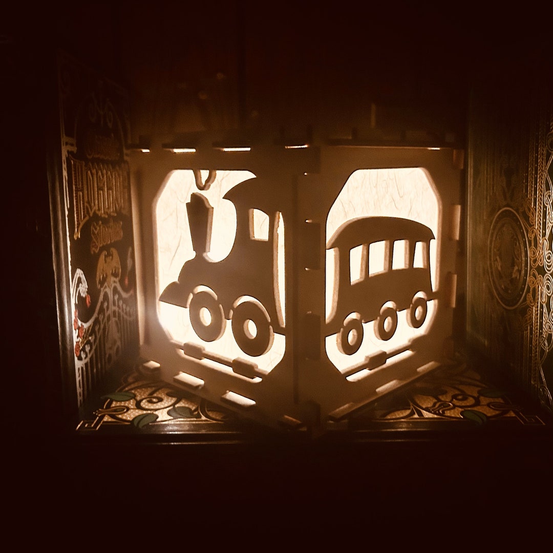 Train Light Box, Rustic Train Night Light, Industrial Decor, Rustic ...