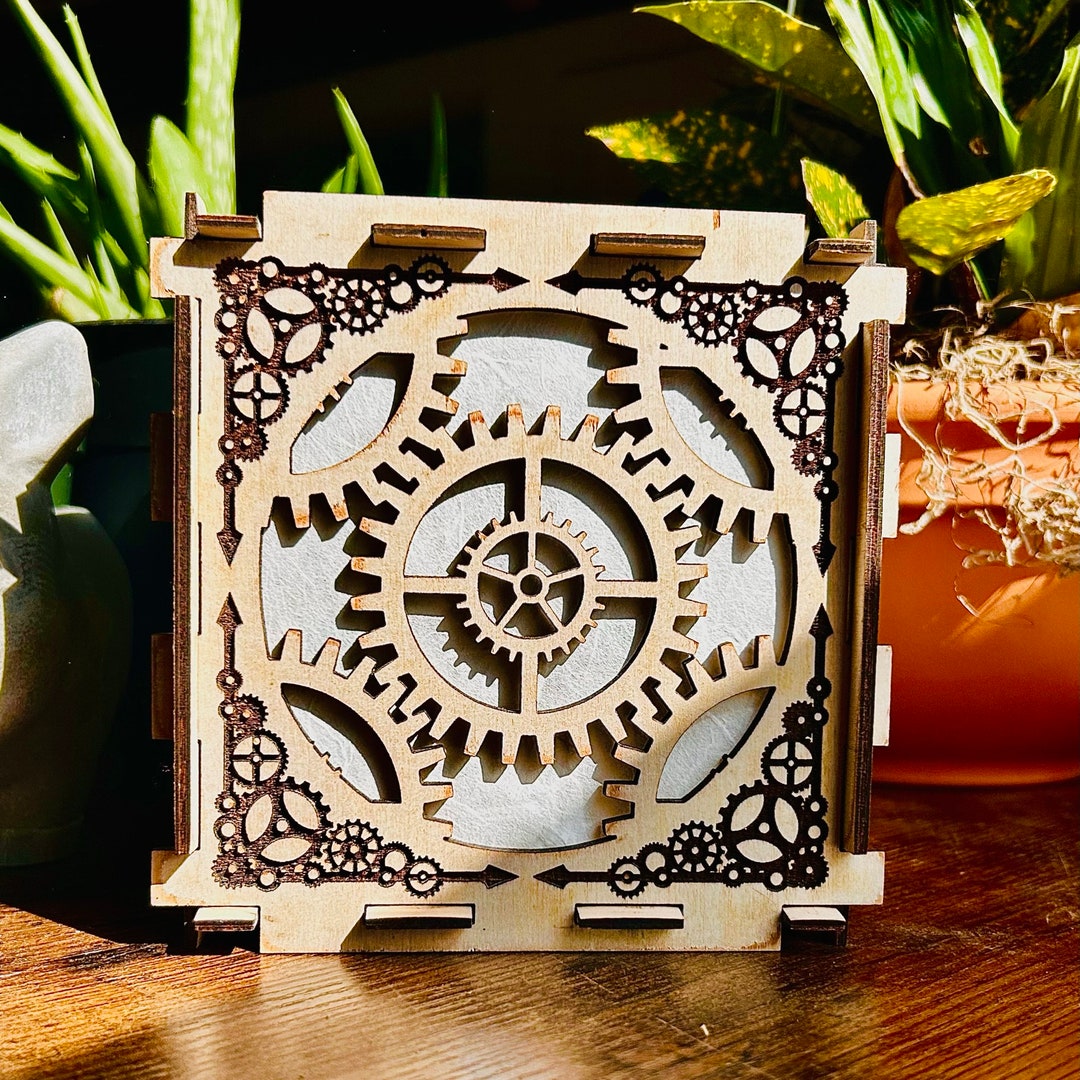 Gear Light Box, Industrial Themed Lighting Steam Punk Accessory, Gear ...
