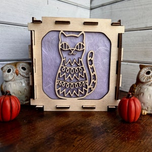 Cat Light Box, Cat Night Light, Cat Themed Gift, Cat Gift, Cat Dad, Cat ...