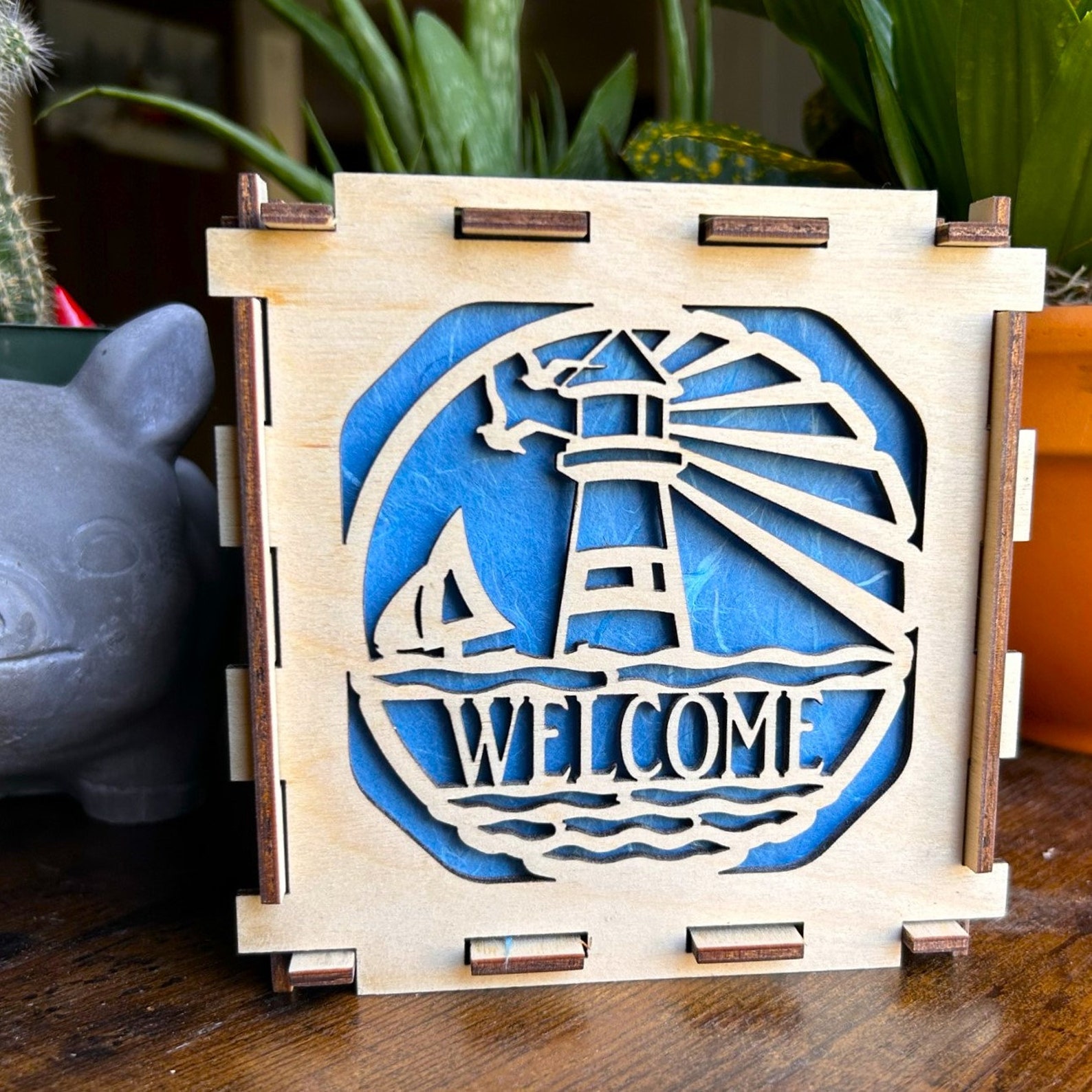 Nautical Light Box, Light House Night Light, Ocean Themed Home Decor ...