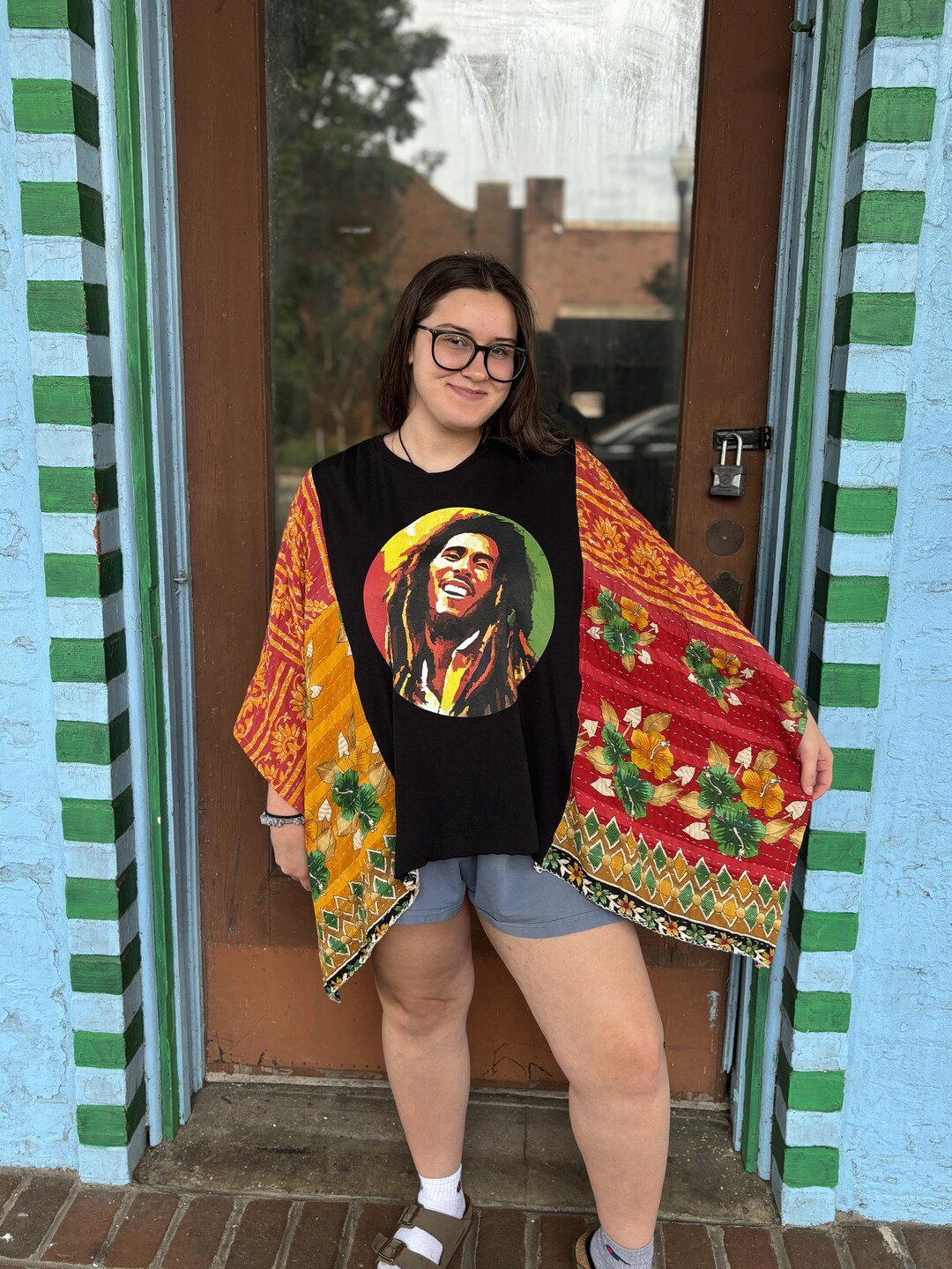 Bob Marley Kantha Poncho - Etsy
