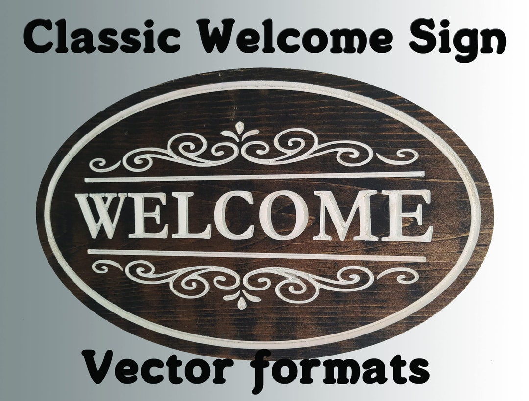 Classic Welcome Sign in Vector Format - Etsy