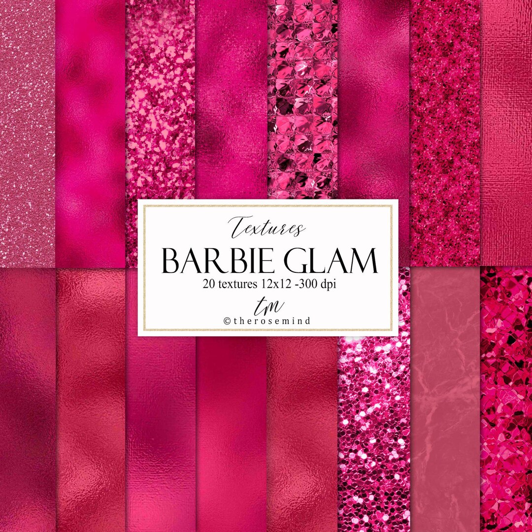 Magenta Barbie Glam Digital Paper, Textures Pink, Seamless Background ...