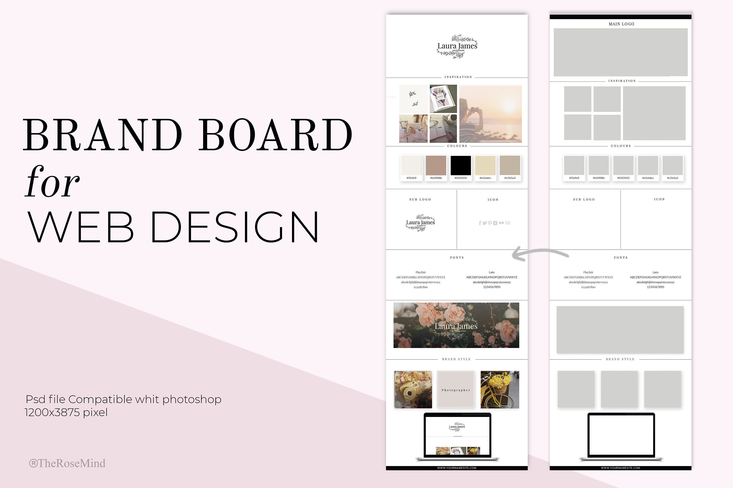 Brand Board template for Website Website Brand Board | Etsy