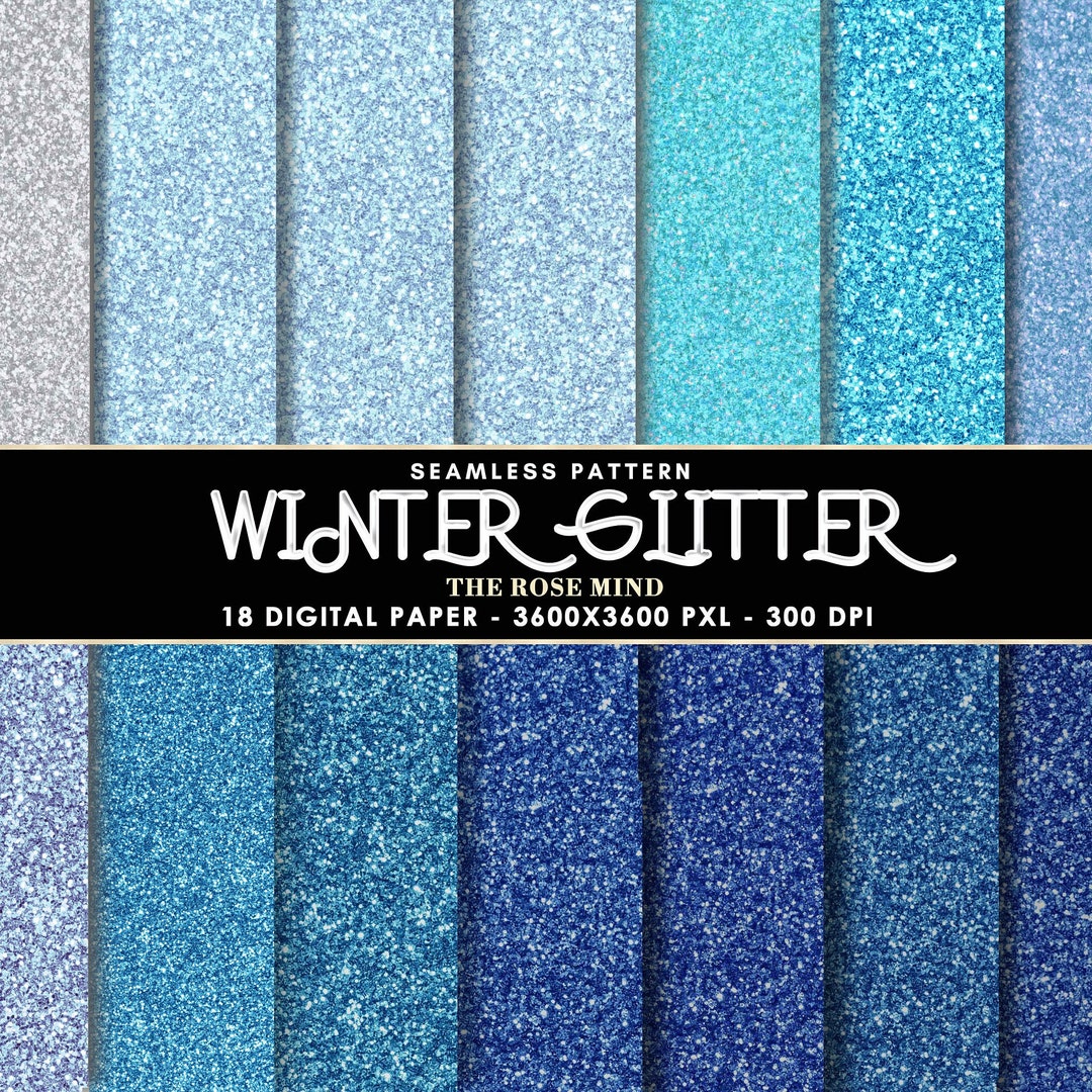Winter Glitter Digital Paper, Christmas Background, Winter Digital ...
