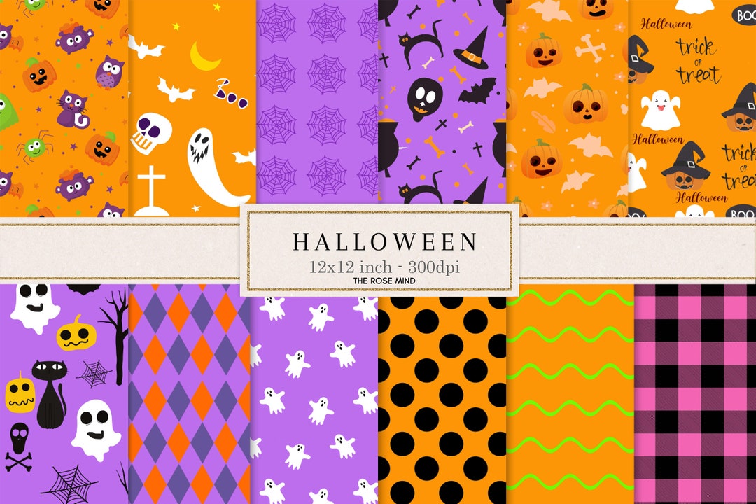 Halloween Digital Paper, Digital Paper Seamless, Download Fast ...