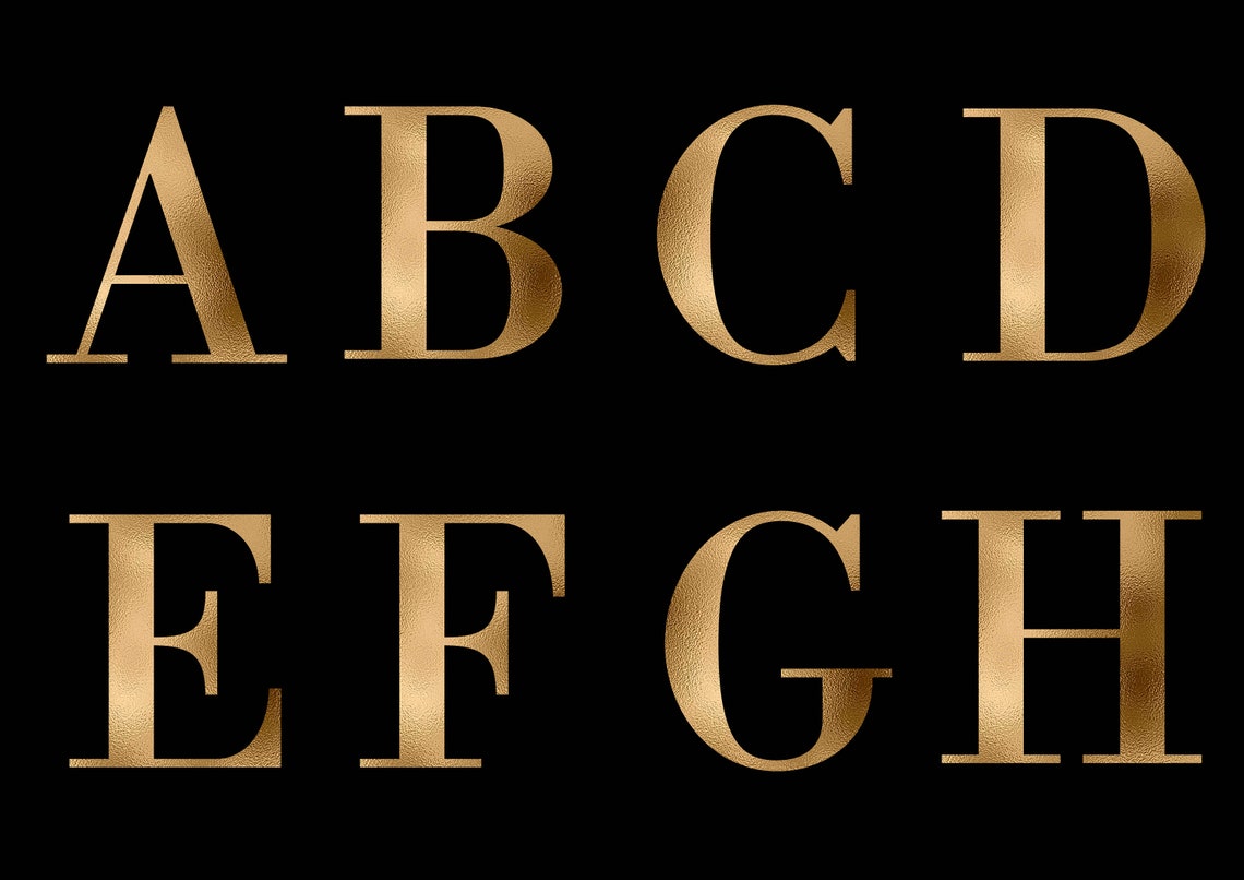 Letras de oro oro letras descargar alfabeto oro letras oro | Etsy