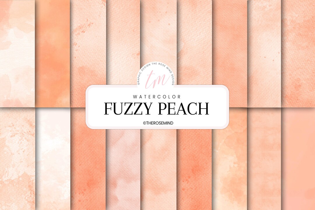 Fuzzy Peach Watercolor, Fuzzy Peach Digital Paper - Etsy