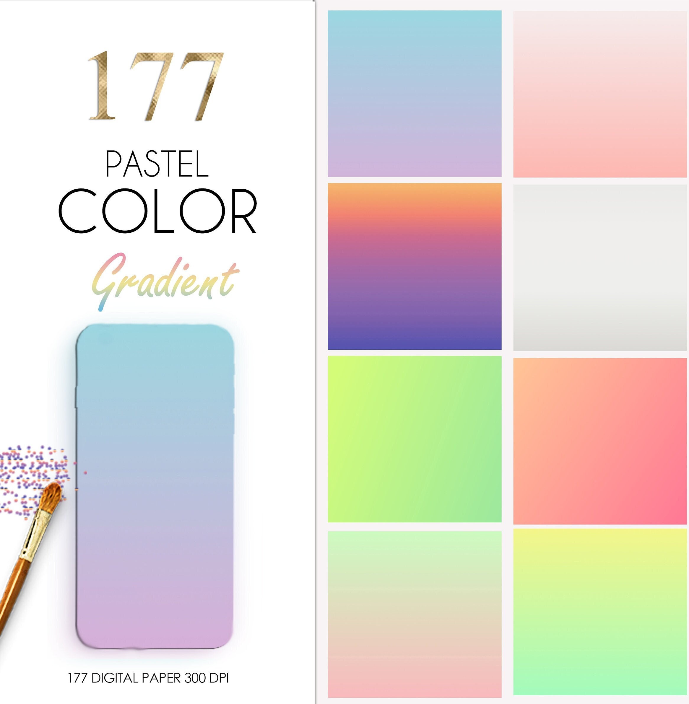 Pastel Ombre Digital Paper Pack - Etsy