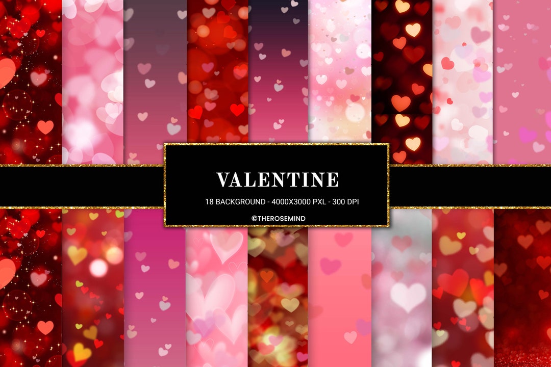 Lovely Valentine Digital Paper Pack Heart - Etsy