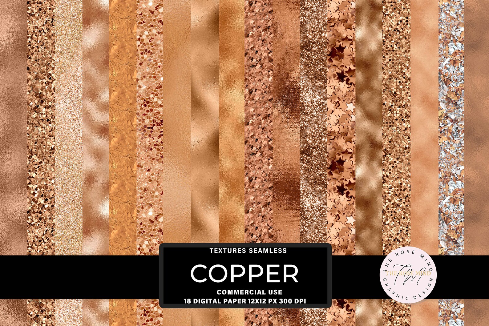 Copper Digital Paper Scrapbook Paper Copper Foil Digital | Etsy
