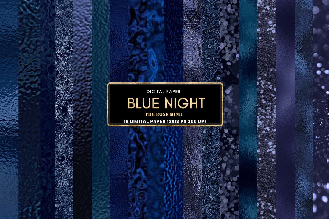 Blue Digital Paper, Luxury Seamless Texture, Scrapbook Paper, Blue Foil ...