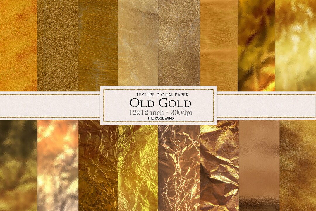 Old Gold Digital Paper, Old Gold Wallpaper, Gold Textures, Golden ...