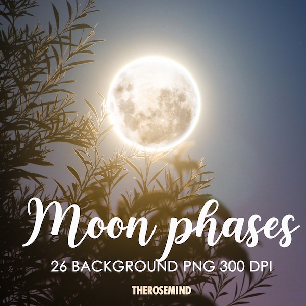 Moon Phases Transparent Png - Etsy